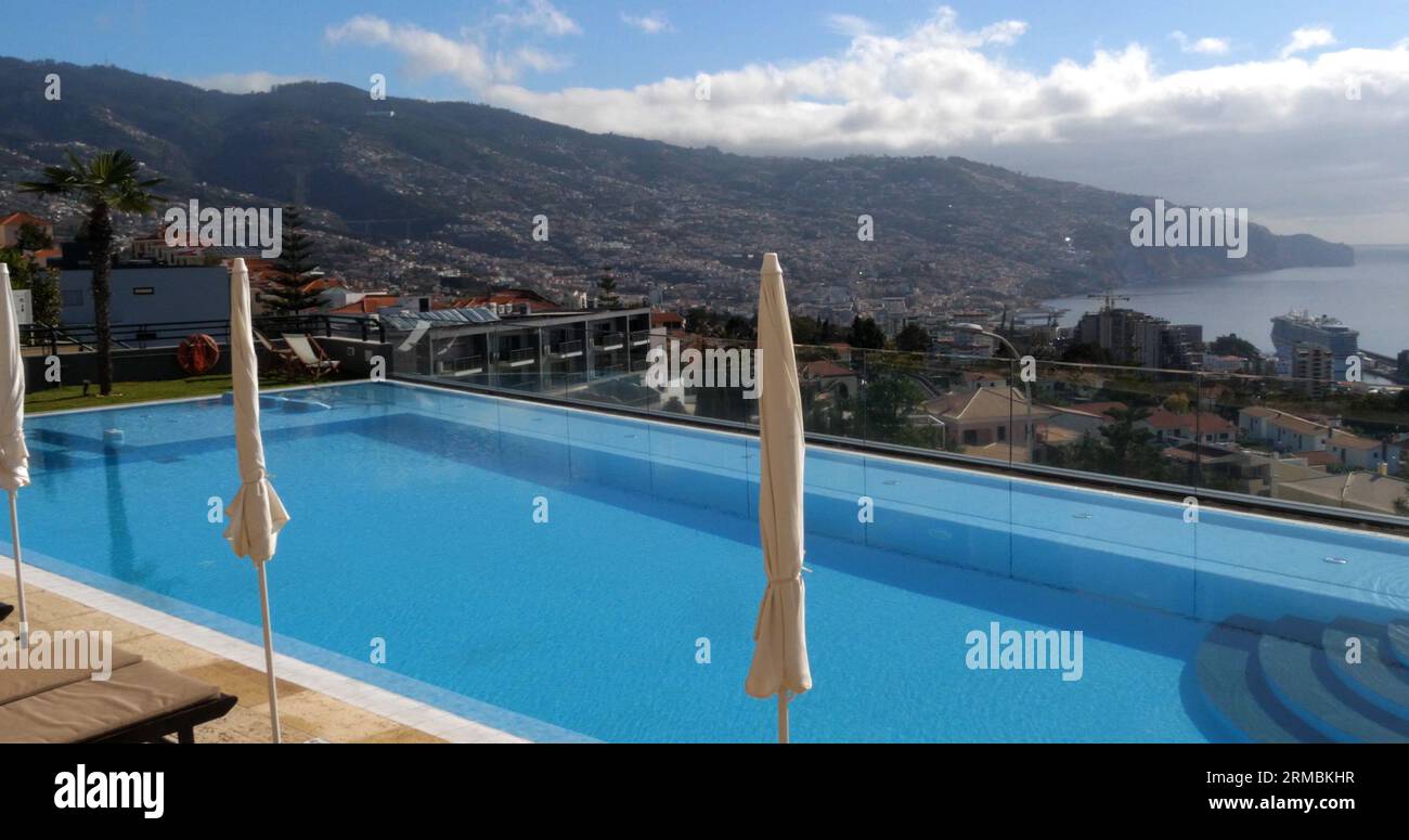 Blue Water from an Outdoor Pool, Hotel in Funchal, Madeira Island ...
