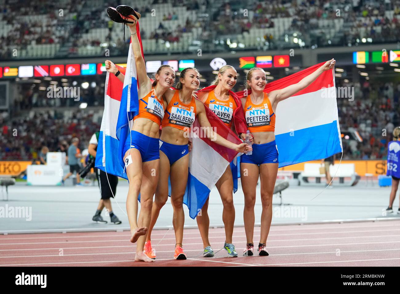 Femke Bol, Eveline Saalberg, Lieke Klaver and Cathelijn Peeters, of the ...