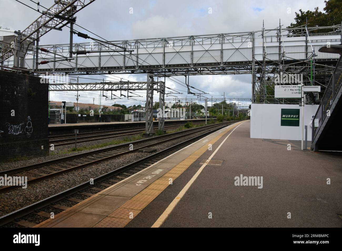 Lichfield Trent Valley Station temporary footbridge linking the West ...