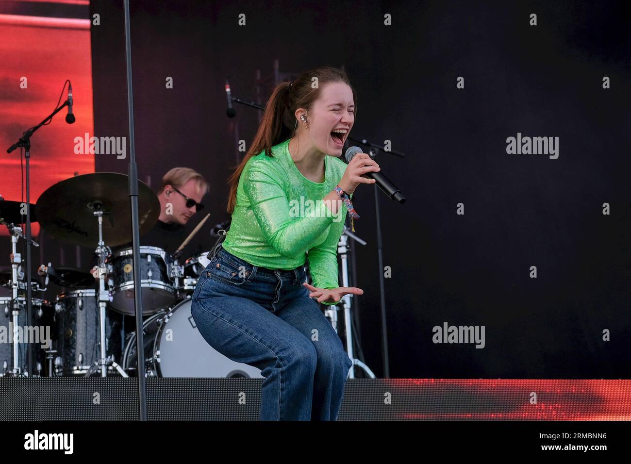 Portsmouth, UK. 27th Aug, 2023. Kasper Waag, drummer and Norwegian singer songwriter and ...