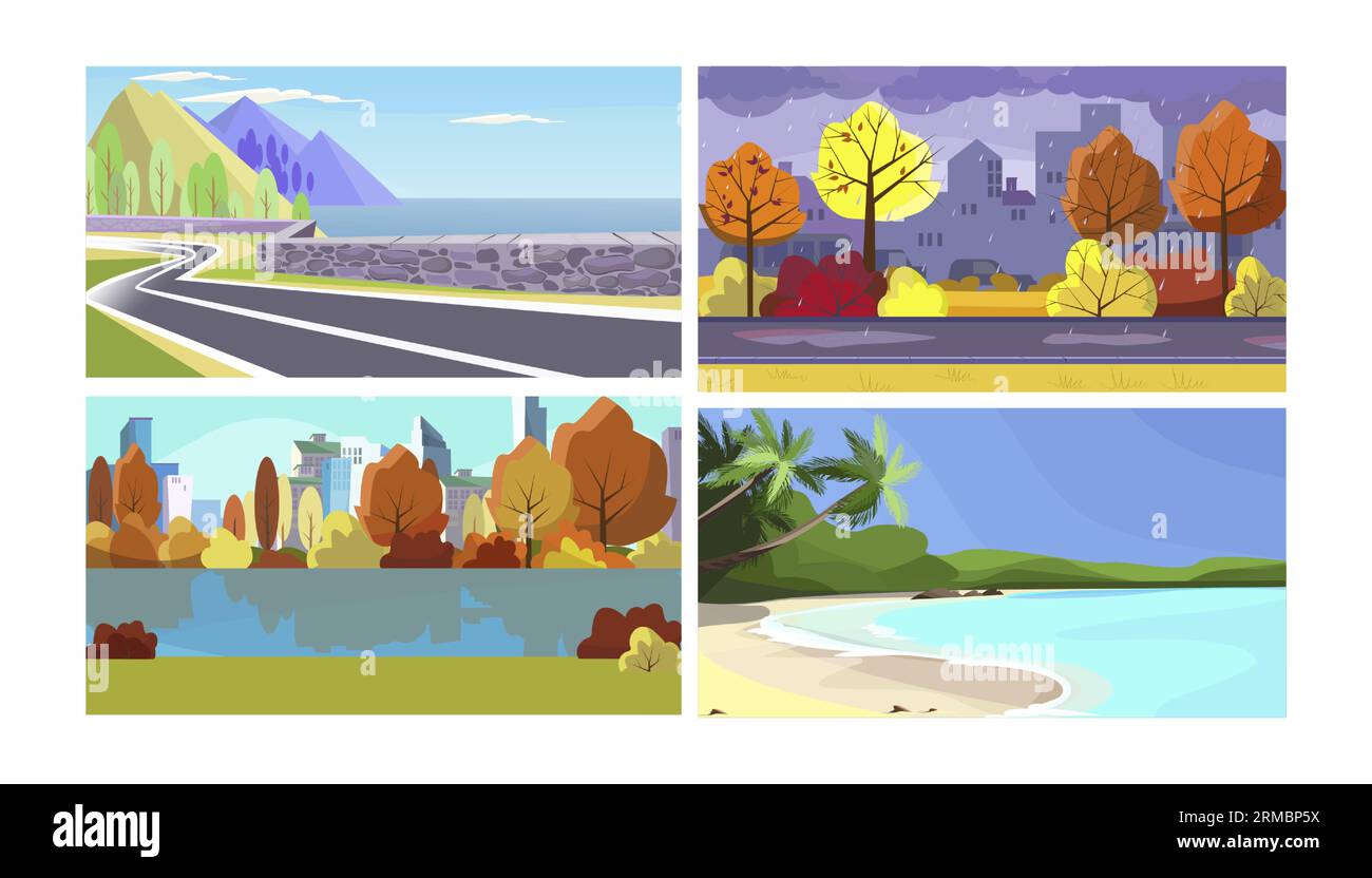 Season and weather vector illustration set Stock Vector Image & Art - Alamy