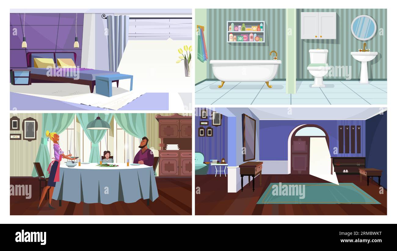 Rooms interior vector illustration set Stock Vector Image & Art - Alamy