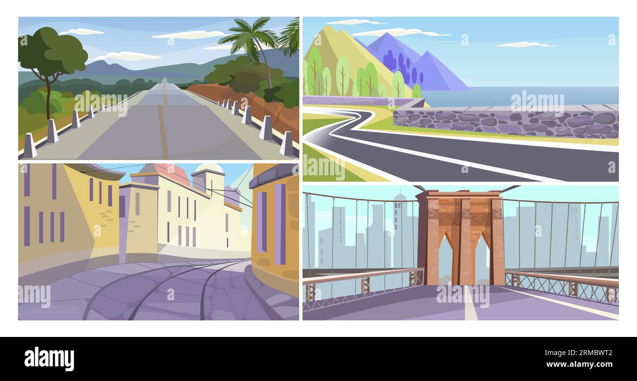Roads vector illustration set Stock Vector Image & Art - Alamy