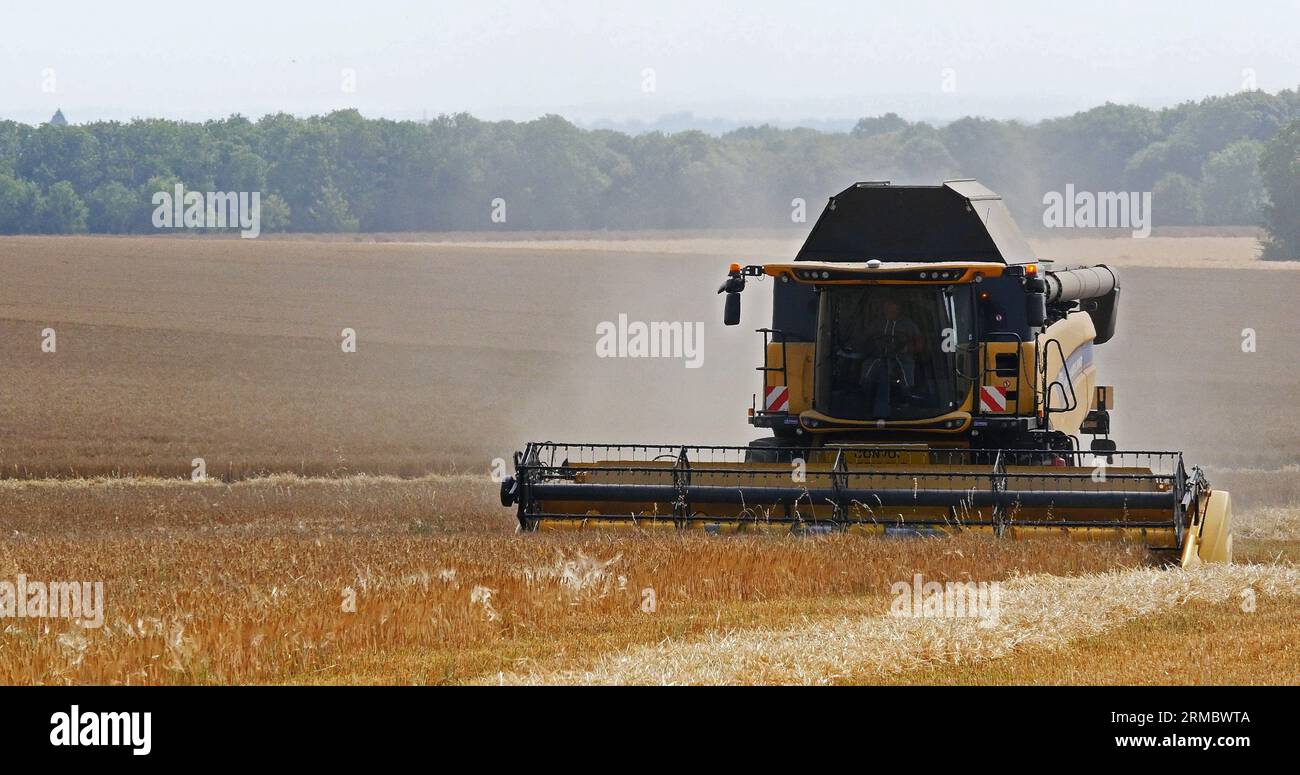 Combine harvester near basly in hi-res stock photography and images - Alamy