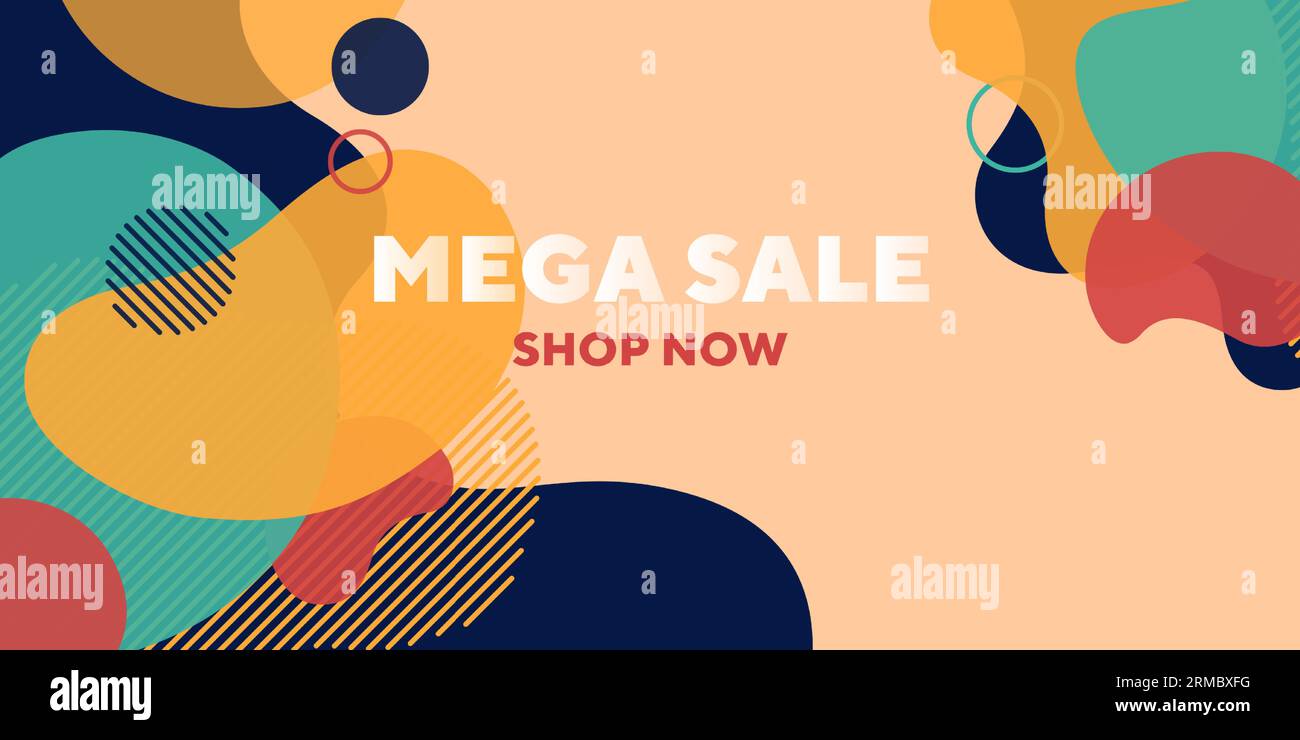 Sale shop now abstract banner design with overlaid forms Stock Vector ...