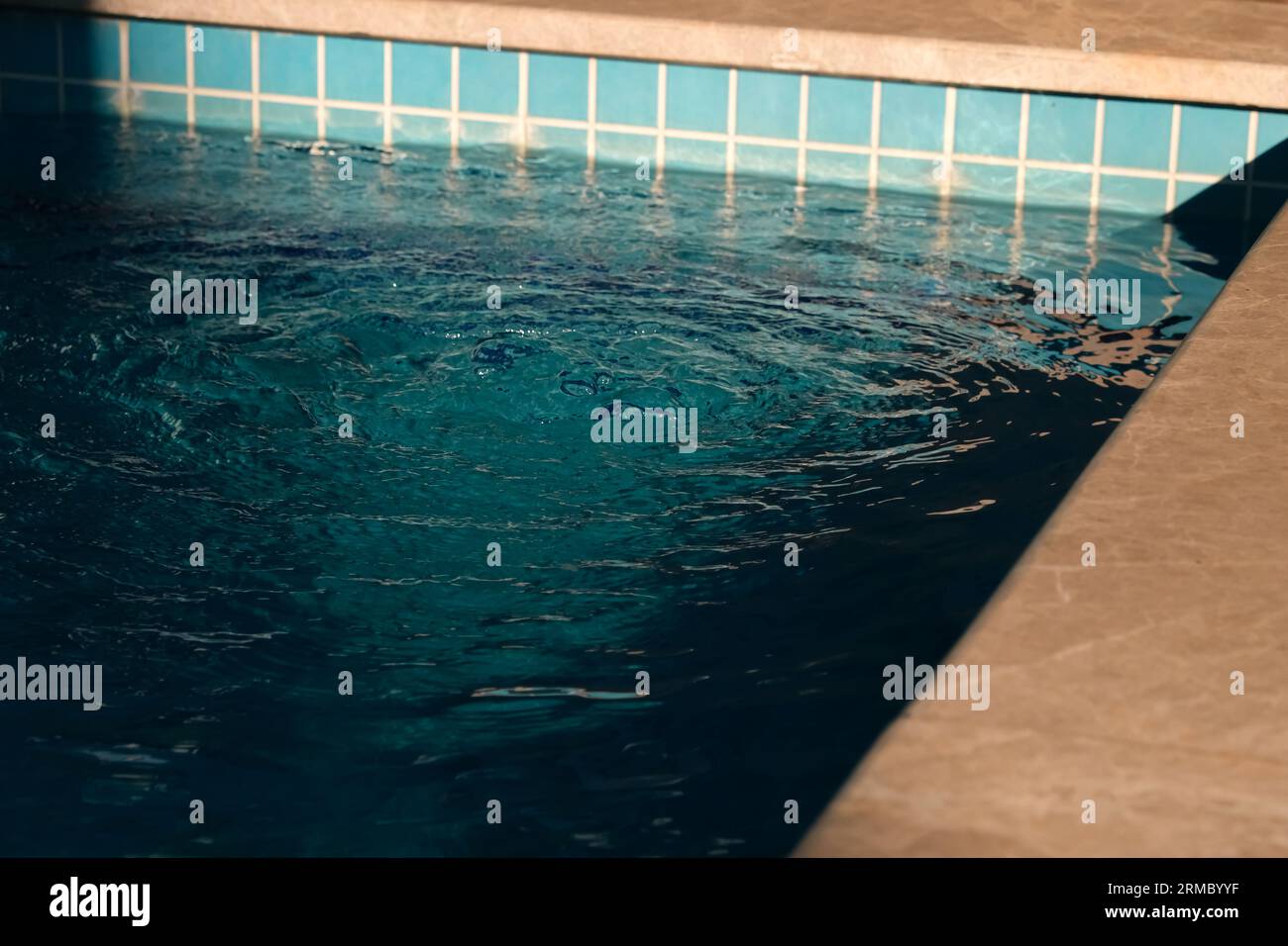 Blue Swimming Pool. Outdoor Swimming Pool Stock Photo - Alamy