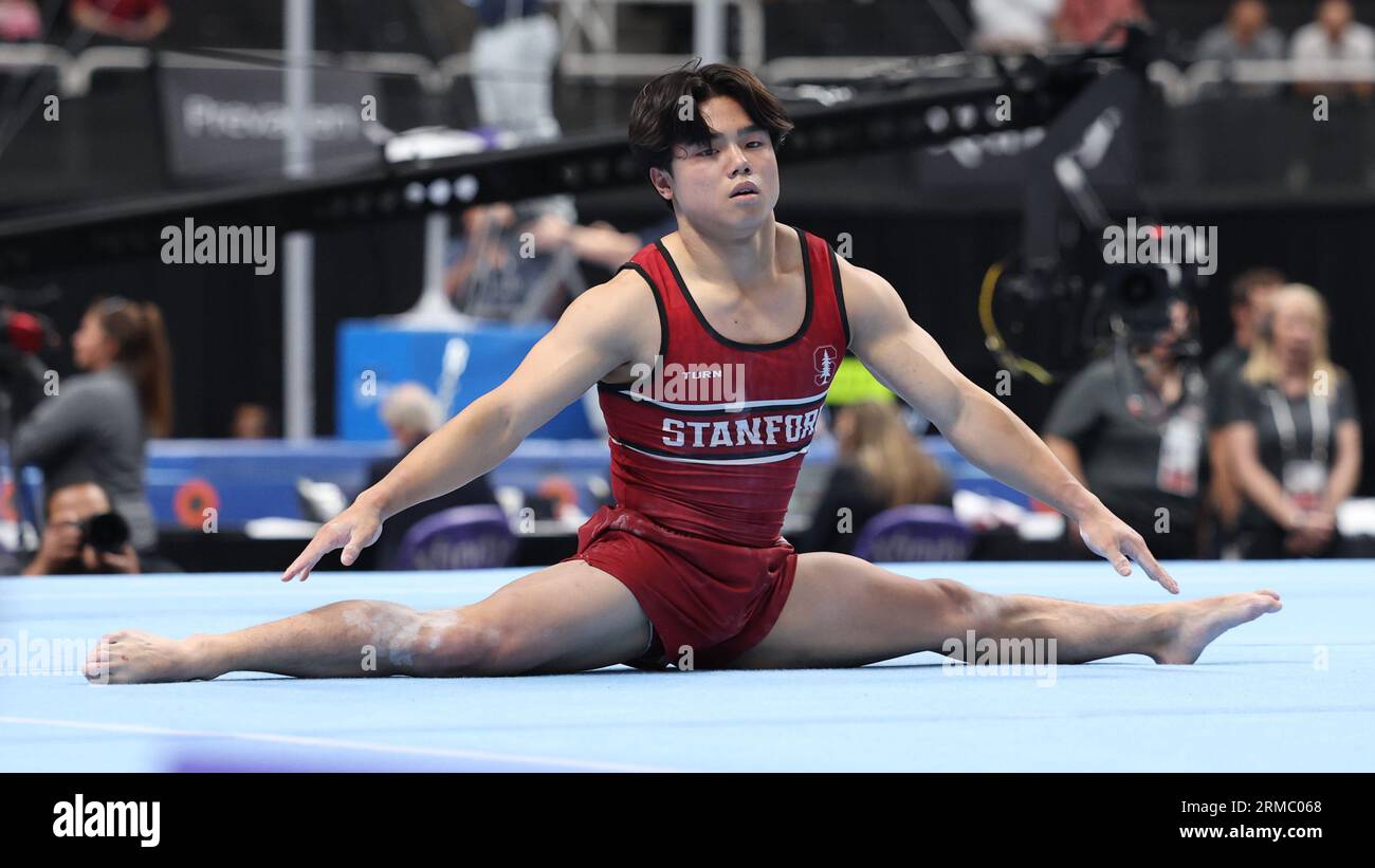 August 26, 2023: Stanford gymnast Asher Hong during the senior men day ...