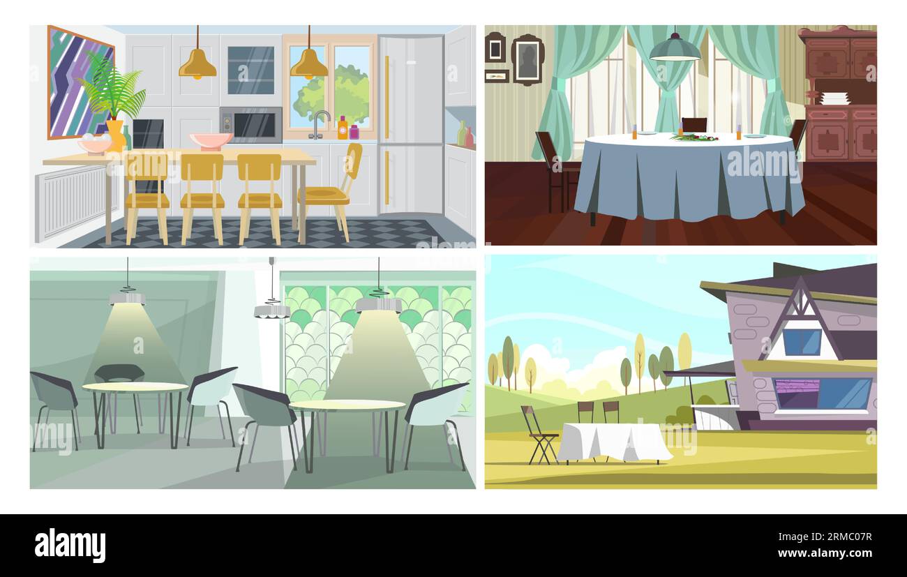 Dinner places illustration set Stock Vector Image & Art - Alamy
