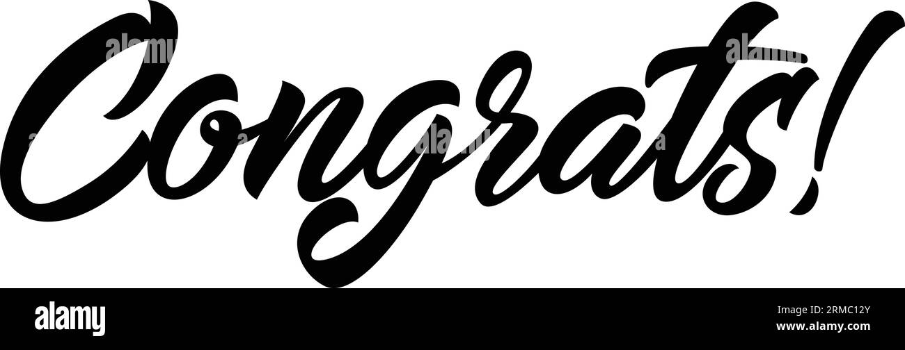 Congrats Calligraphic Lettering Stock Vector Image & Art - Alamy