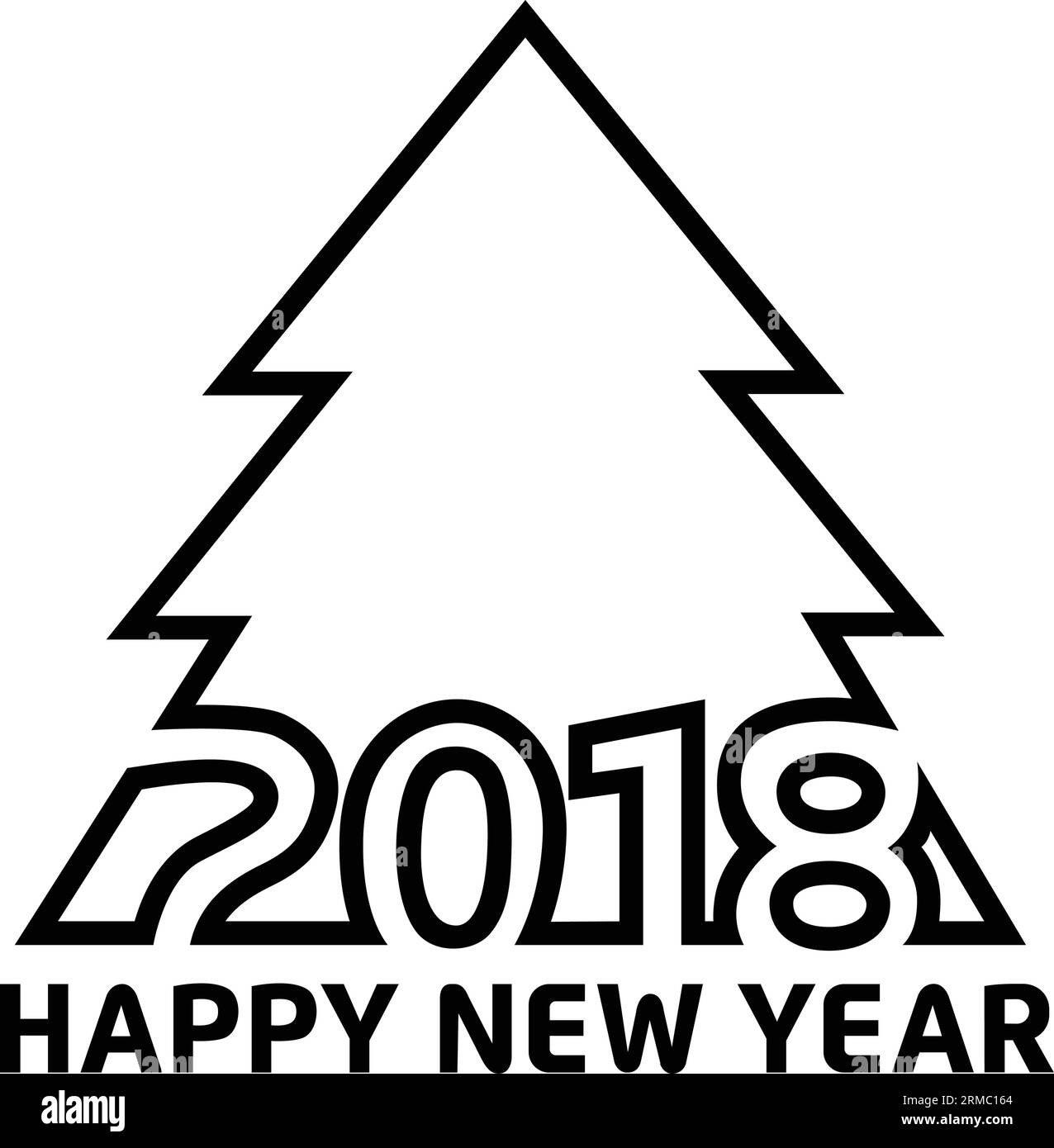 Happy New Year 2018 lettering Stock Vector Image & Art - Alamy