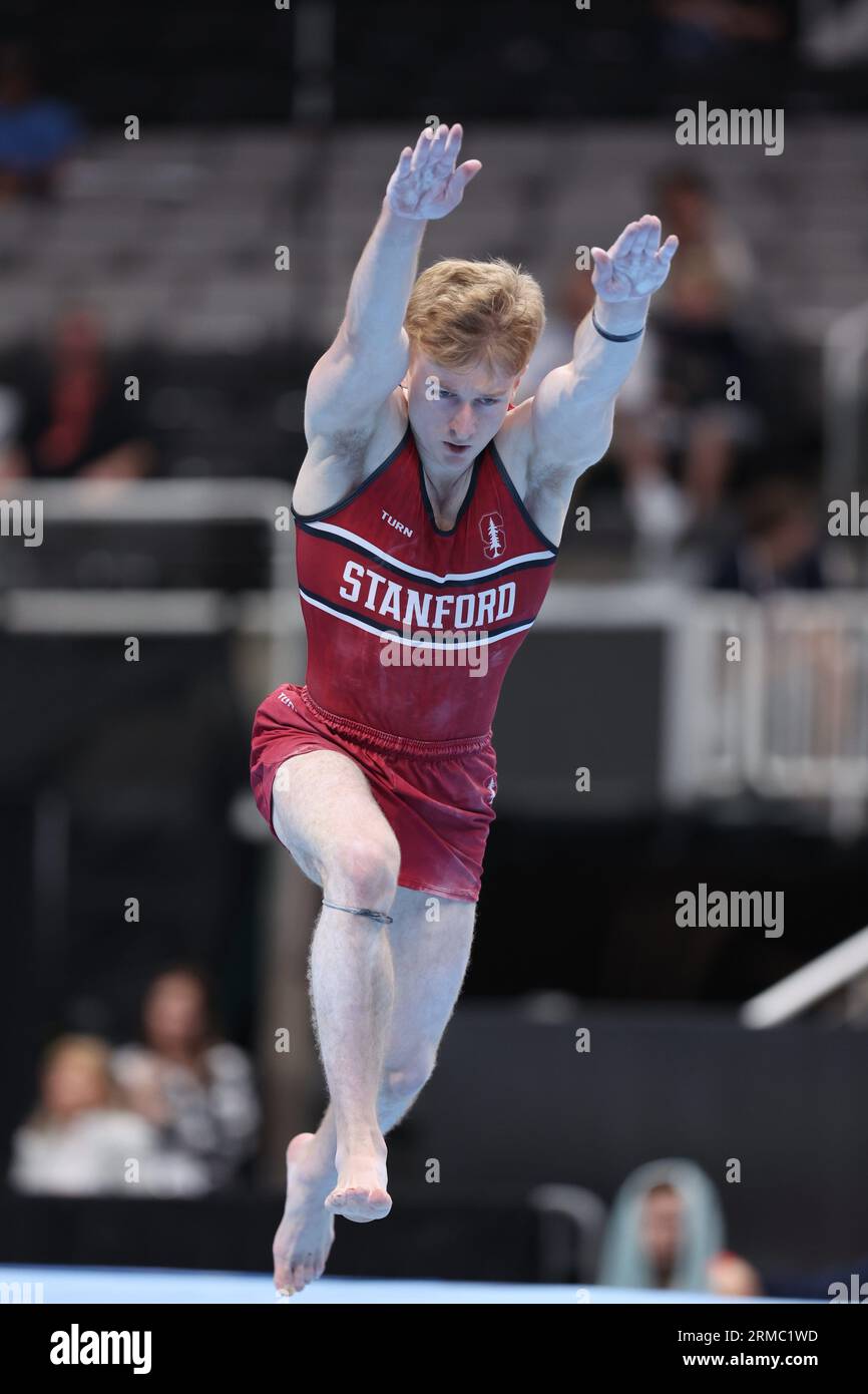 August 26, 2023: Stanford gymnast Riley Loos during the senior men day ...