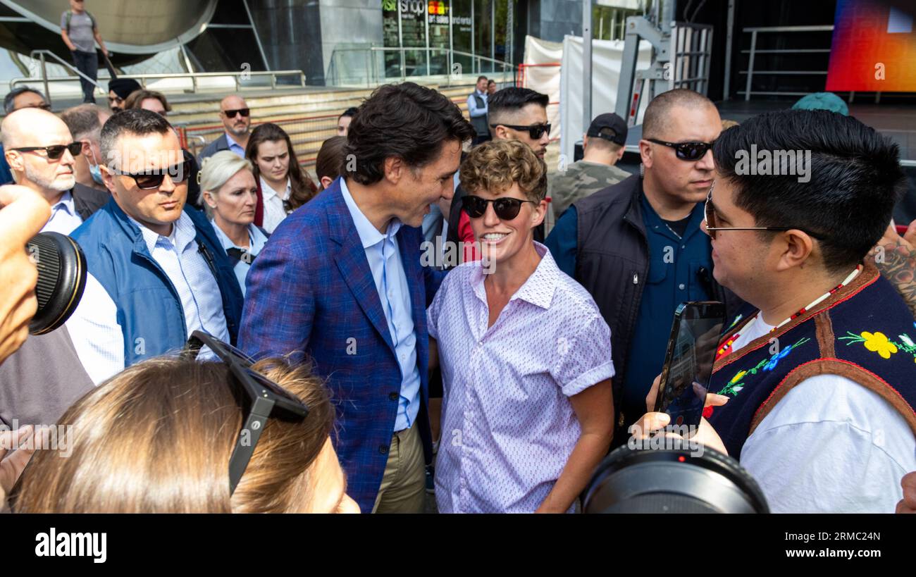 Edmonton, Canada. 26th Aug, 2023. Canadian PM Justin Trudeau, poses ...