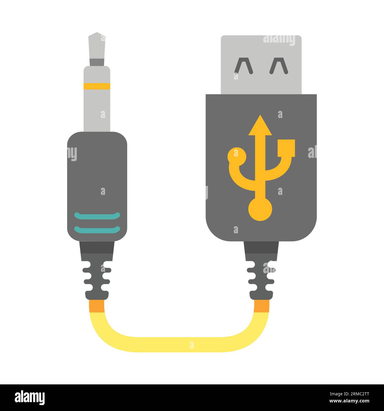 Adapter cable for connecting an audio device to USB connector Stock ...
