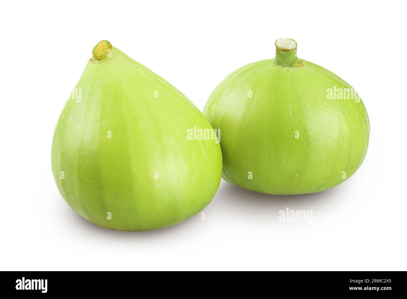 Ripe green fig fruit isolated on white background with full depth of ...