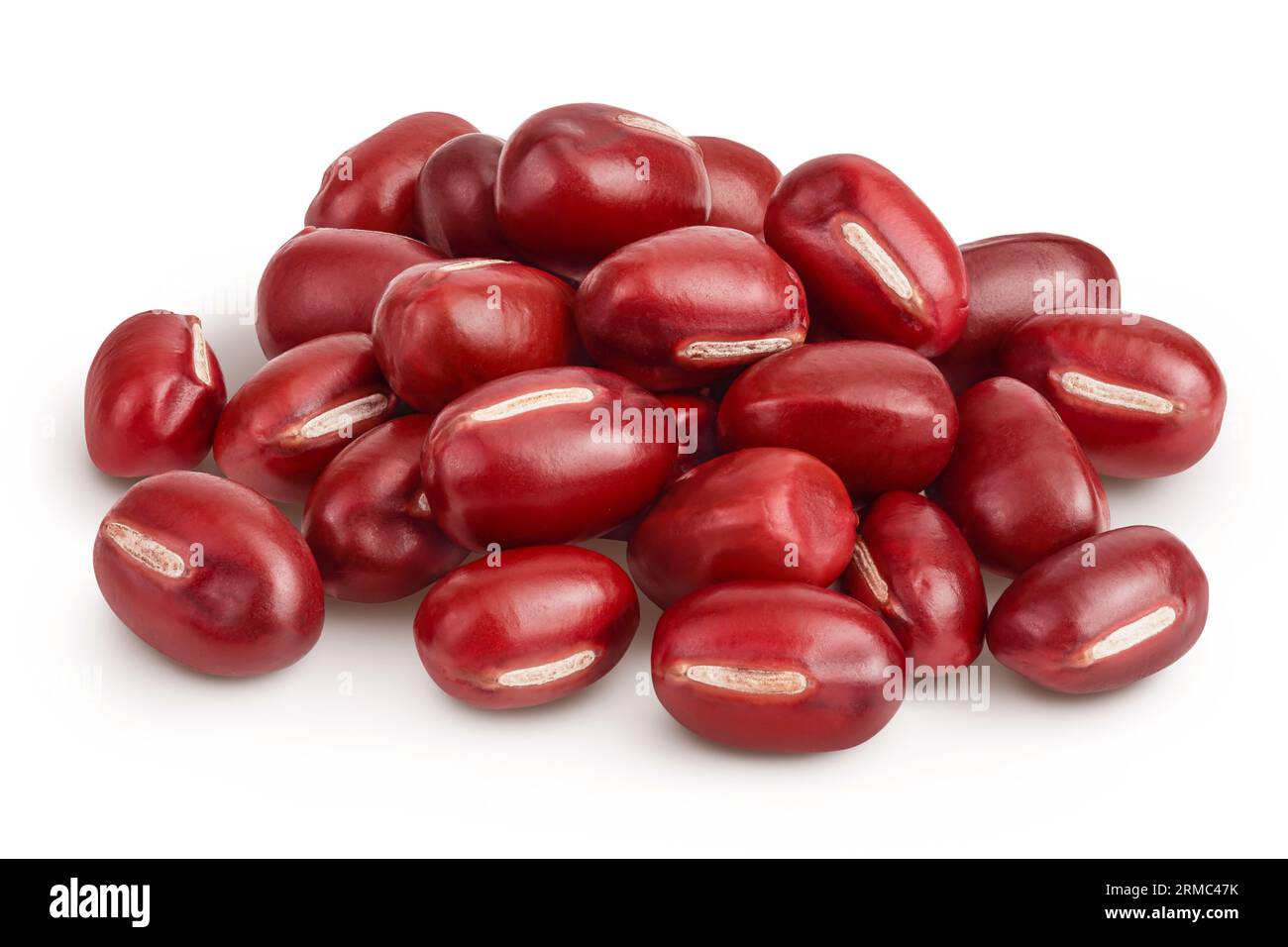 Red adzuki beans isolated on white background Stock Photo - Alamy