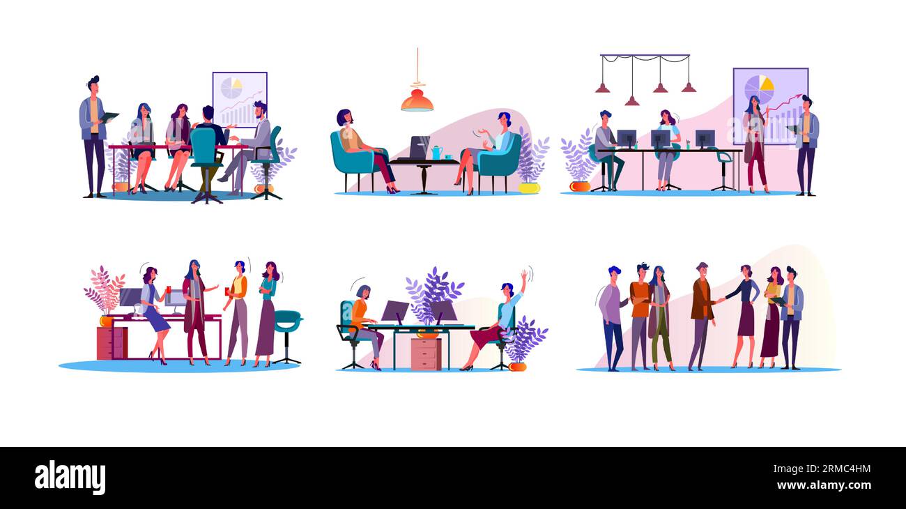 Corporate discussion illustration set Stock Vector Image & Art - Alamy