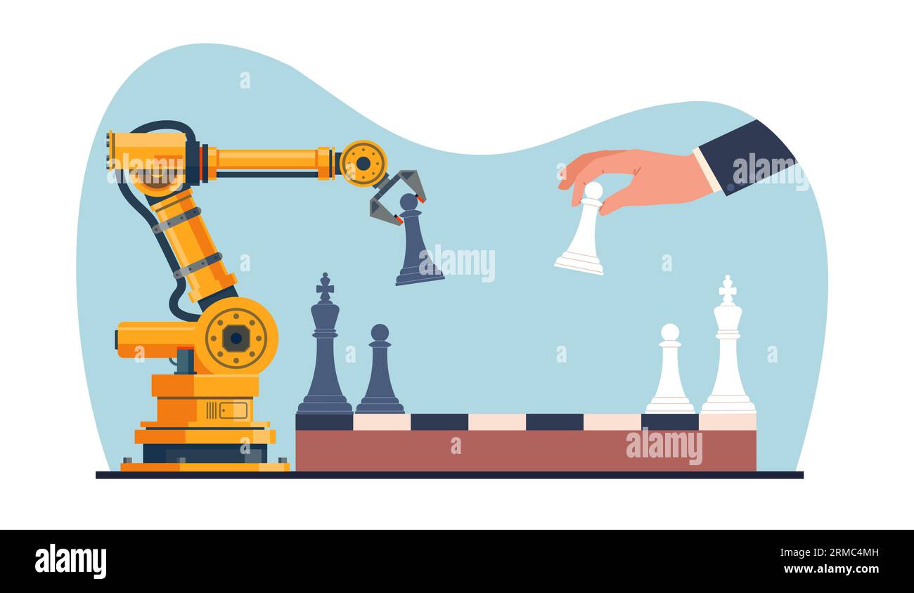 Human and robot playing Stock Vector Images - Alamy