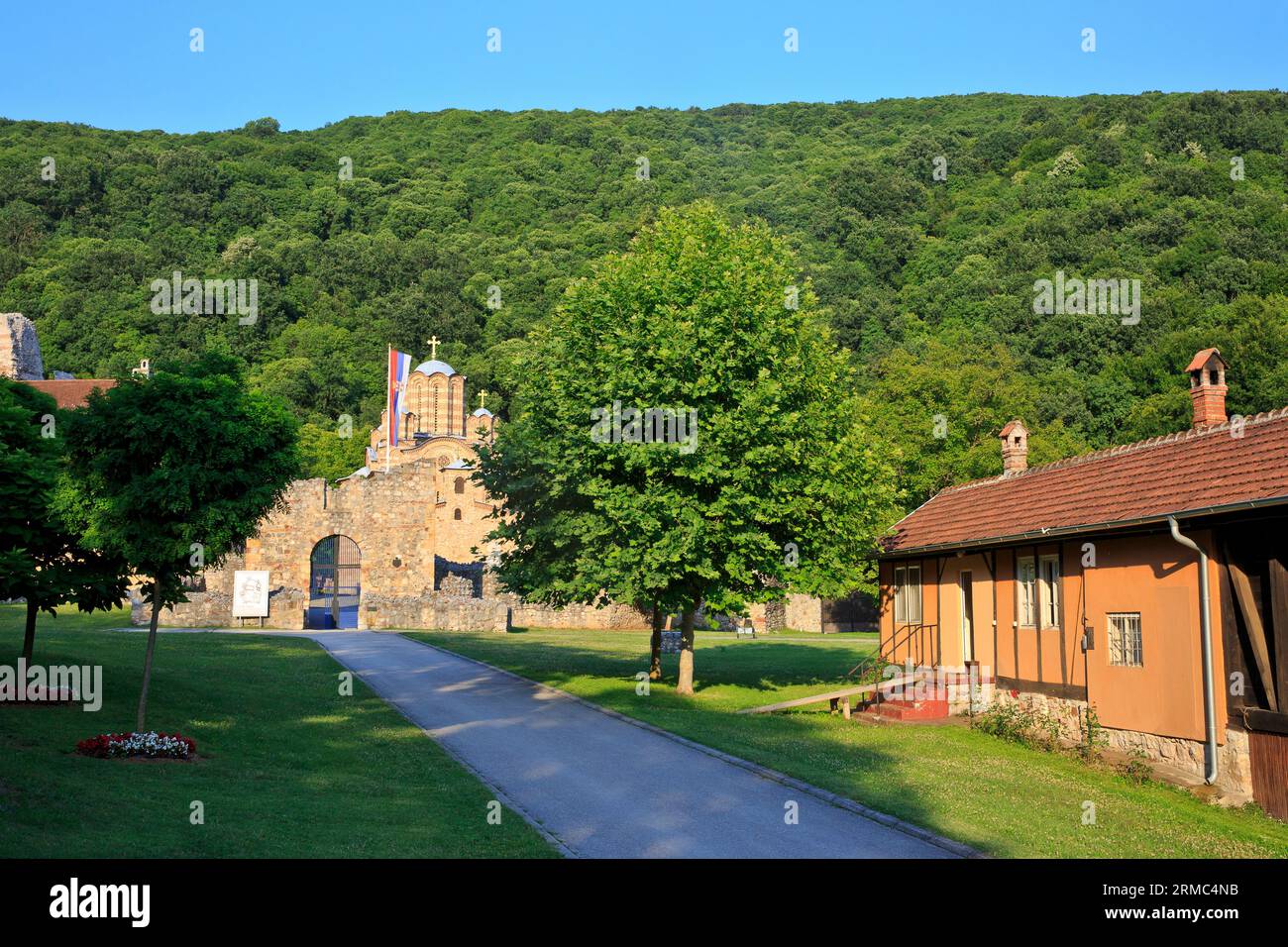 The Serbian Orthodox Ravanica Monastery (established in 1375-1377) in ...