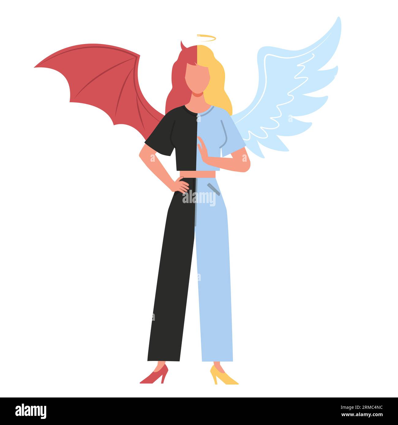 Half Angel Half Demon Drawing