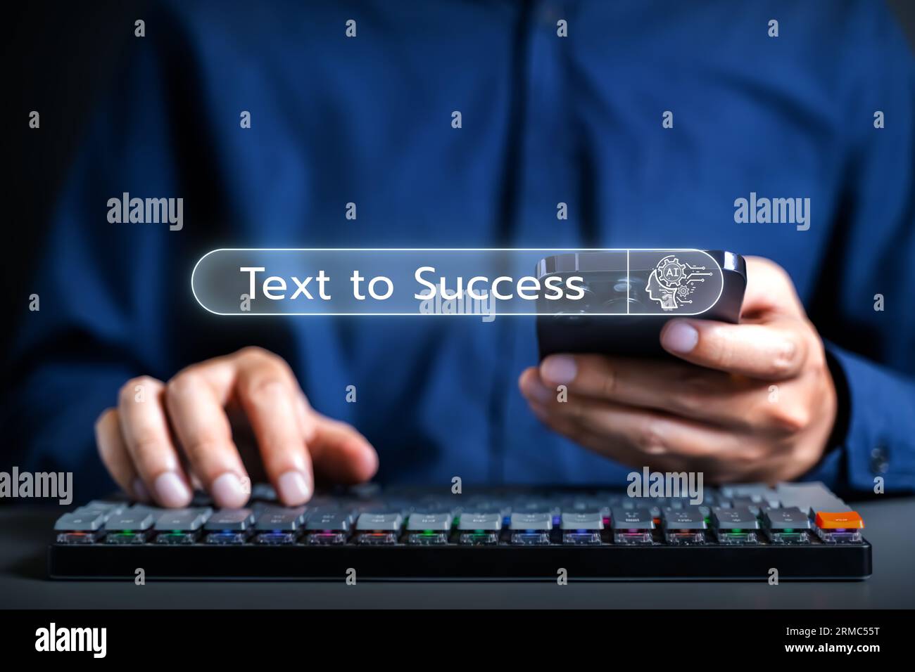 Prompt text, AI texting prompt on keyboard with smart Artificial ...