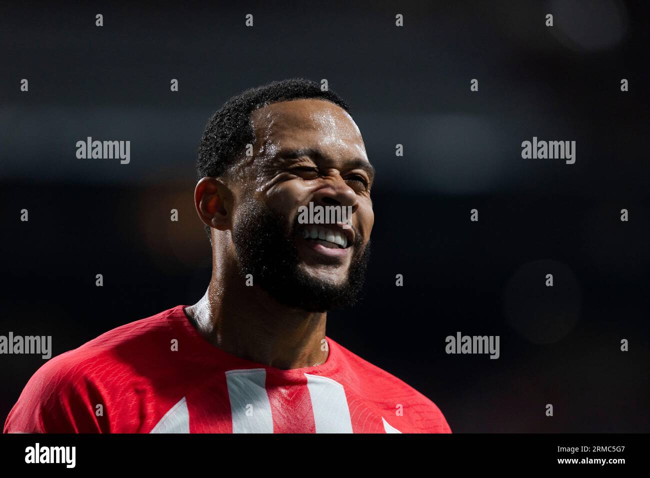 Memphis Depay of Atletico de Madrid celebrates a goal during the LaLiga ...