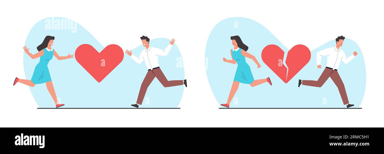 Concept of romantic relationship between woman and man, beginning of ...