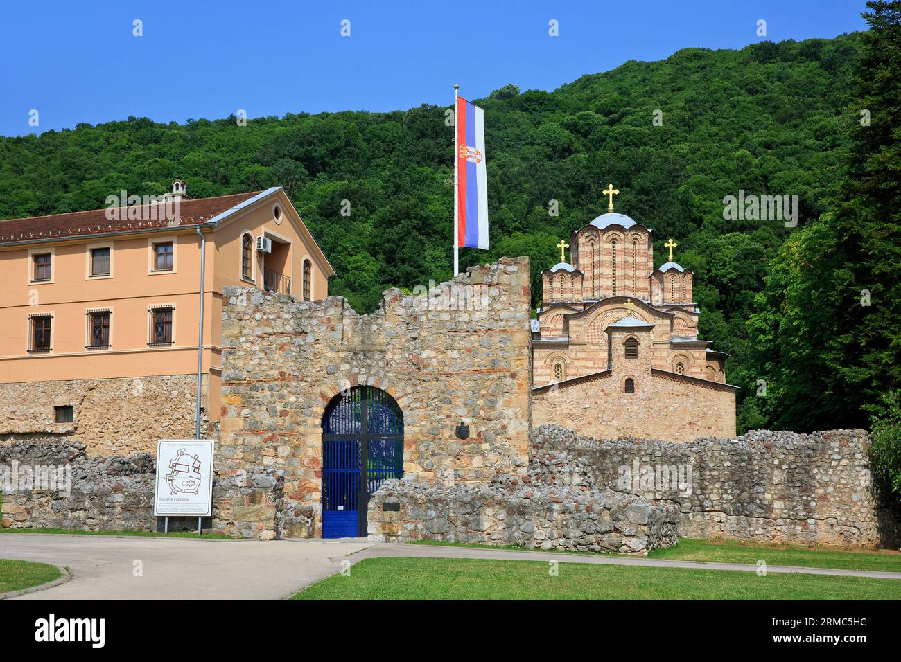 The Serbian Orthodox Ravanica Monastery (established in 1375-1377) in ...