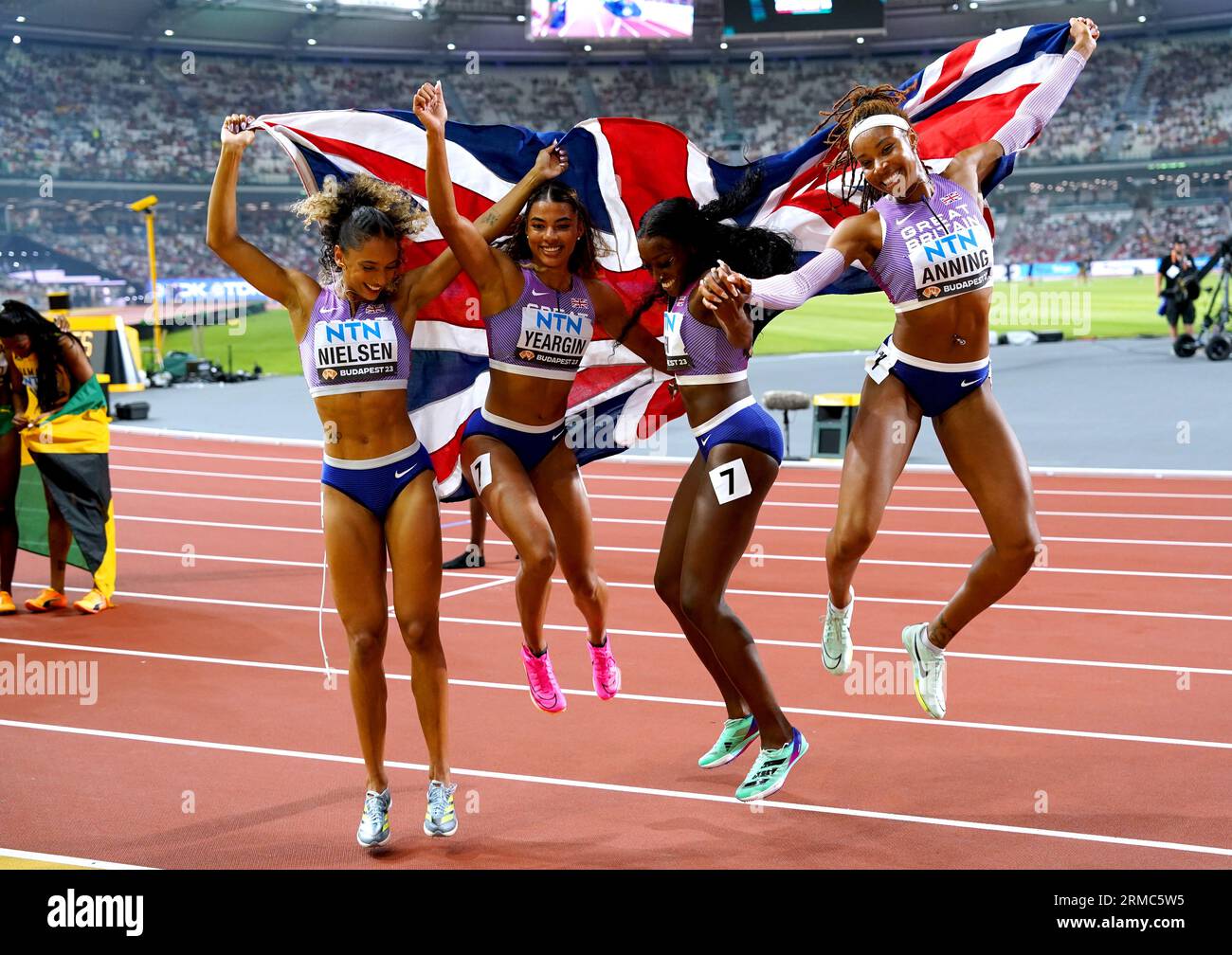 Great Britain's Laviai Nielsen, Nicole Yeargin, Ama Pipi and Amber ...
