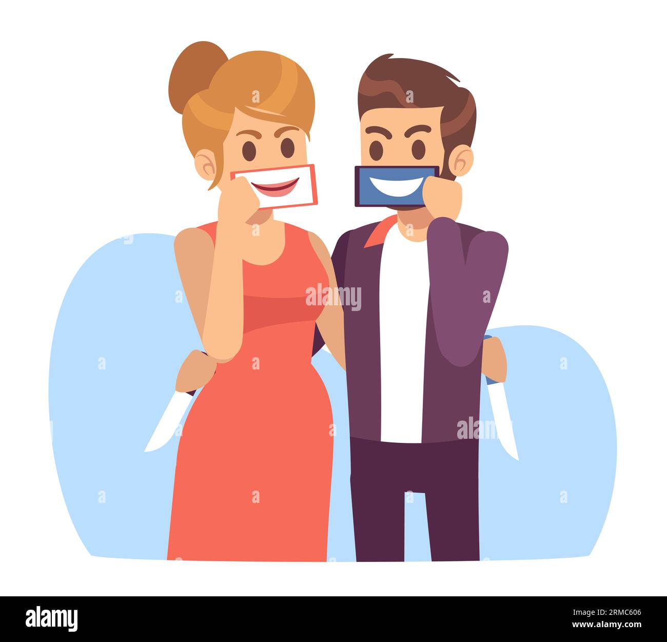 Fake love and relationship, married couple hides anger and hatred ...