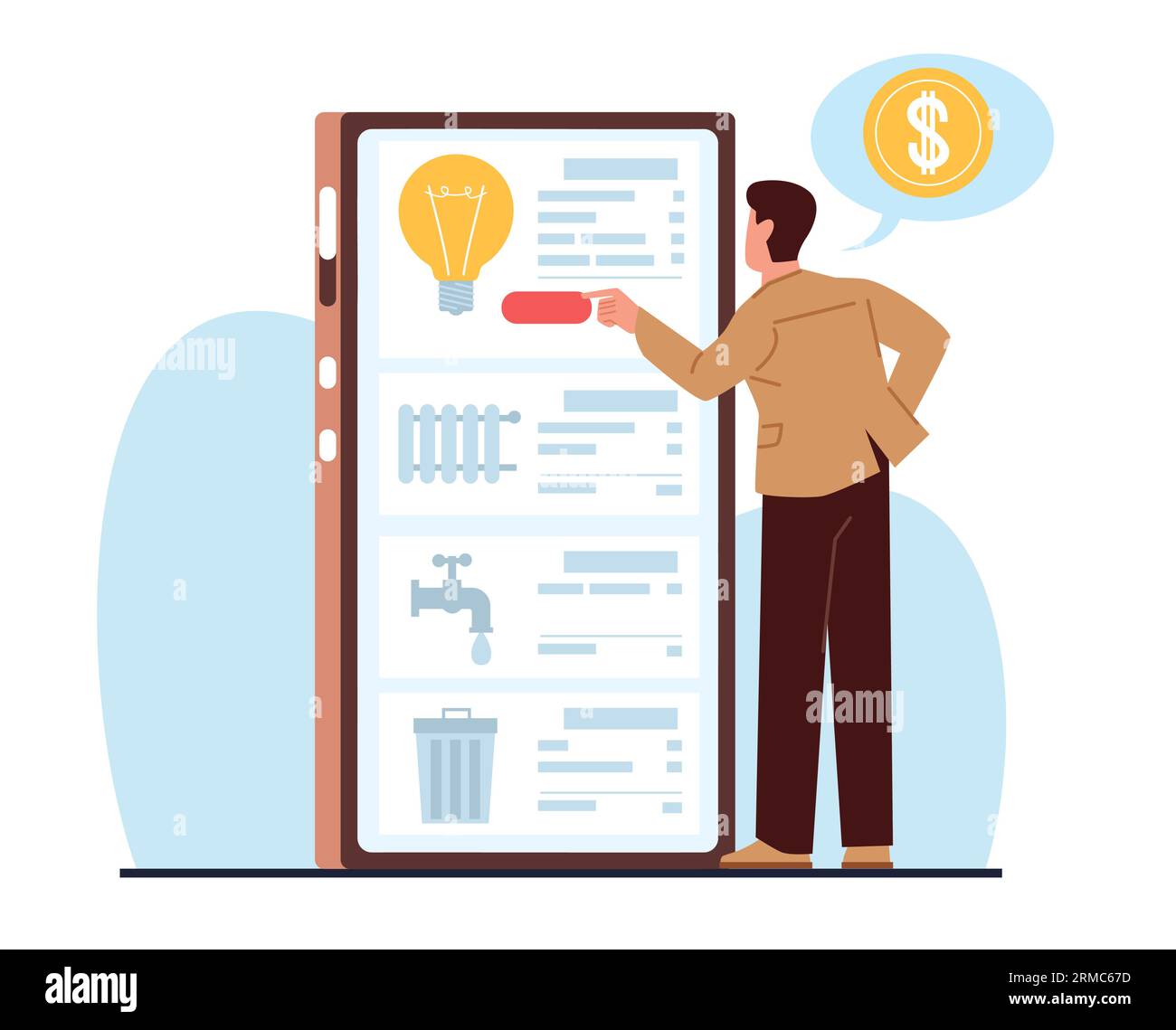 Man electricity bill Stock Vector Images - Alamy