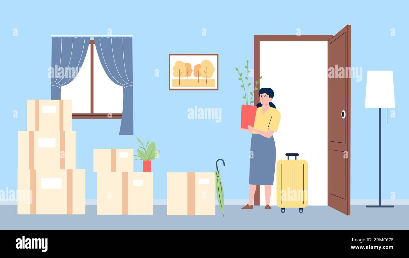 Cartoon illustration man moving home hi-res stock photography and ...
