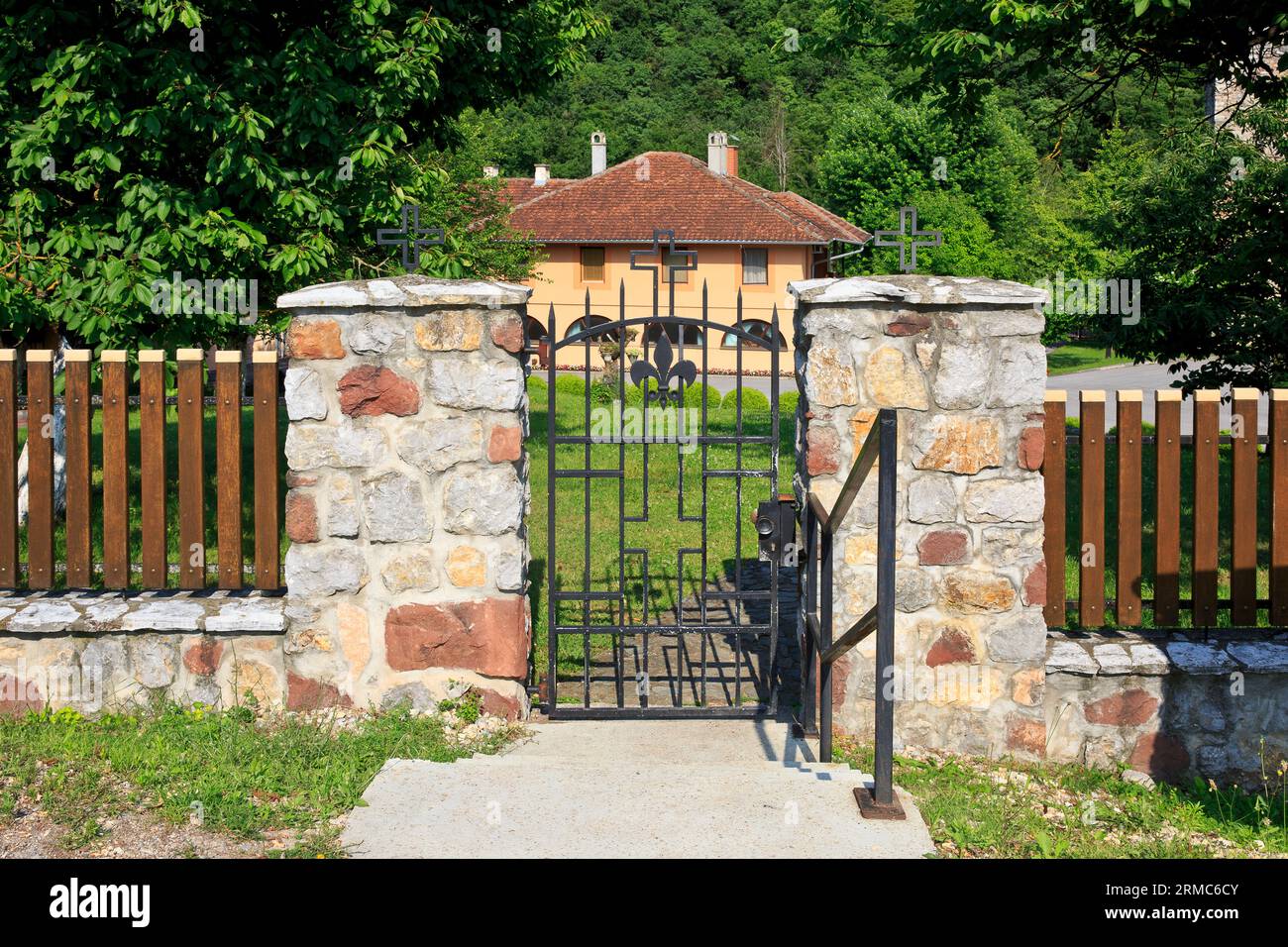 Entrance to the living quarters of the monks of the Serbian Orthodox ...