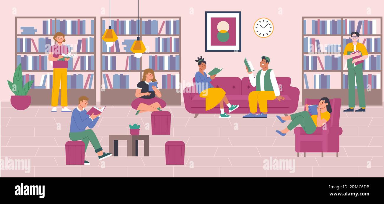 Study groups teens in library, brainstorming teenagers with books. Exam ...