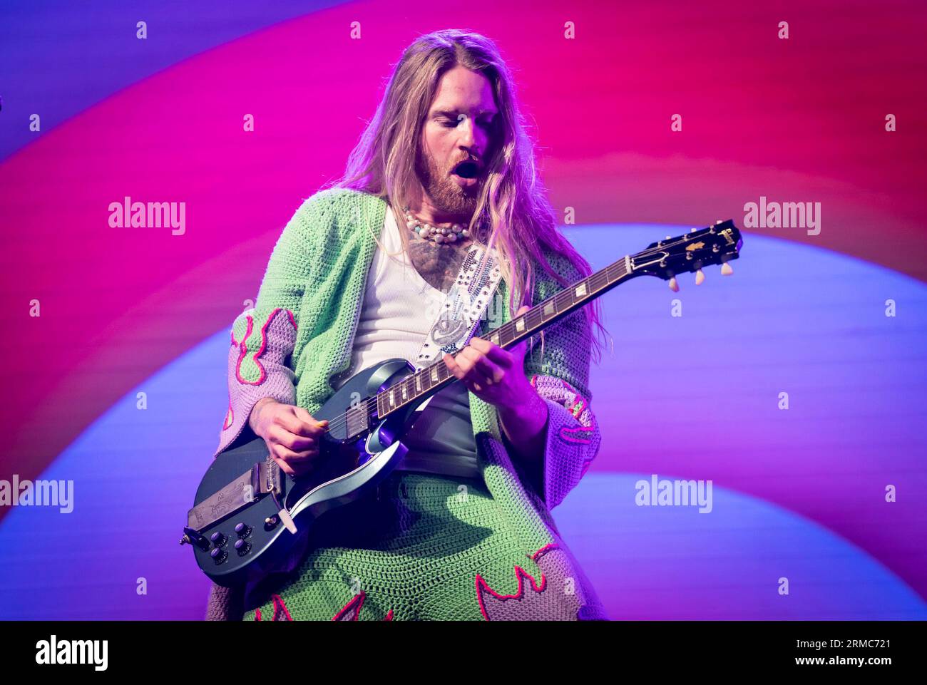 Sam Ryder performs on stage during the Yorkshire Balloon Fiesta at ...