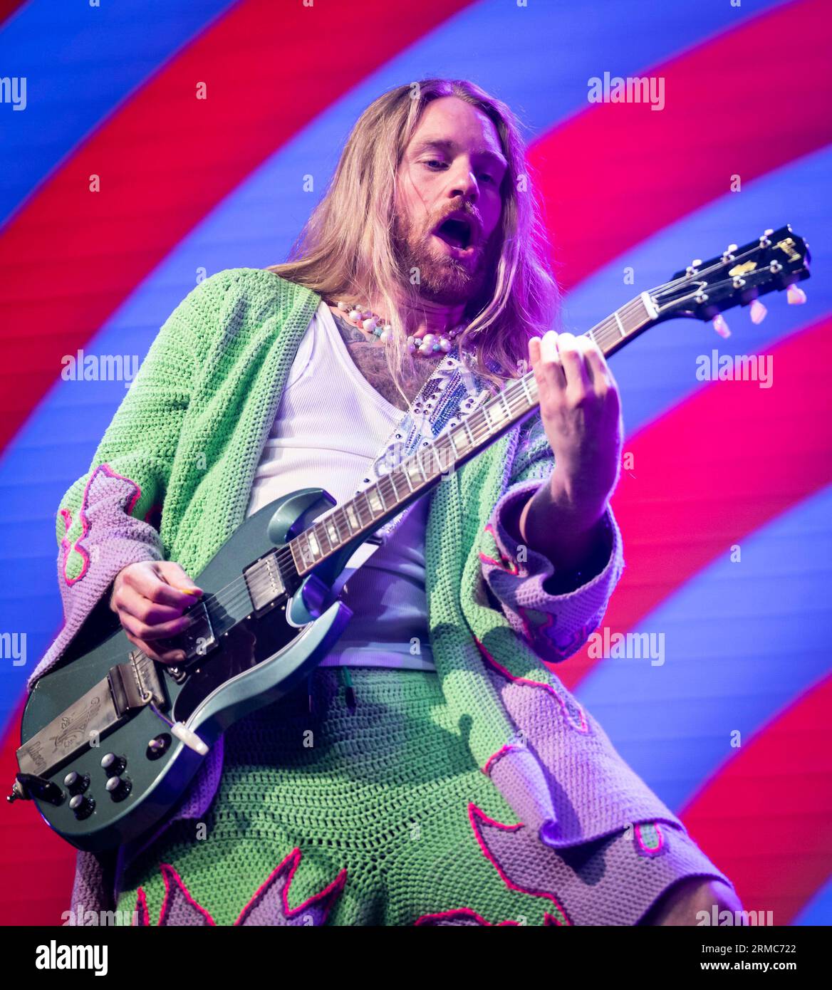 Sam Ryder performs on stage during the Yorkshire Balloon Fiesta at ...