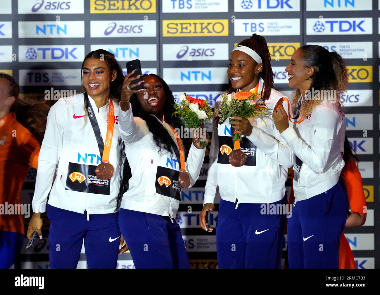 Great Britain's Nicole Yeargin, Ama Pipi, Amber Anning and Laviai ...
