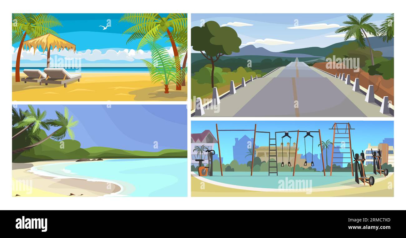 Summer activity places illustration set Stock Vector Image & Art - Alamy