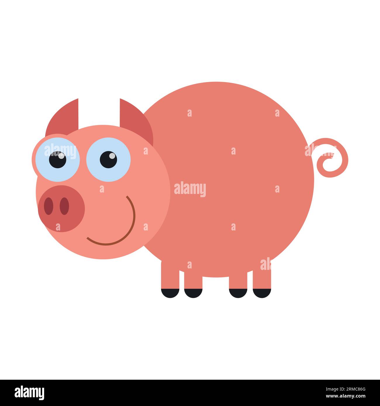 Domestic pink pig Stock Vector Image & Art - Alamy