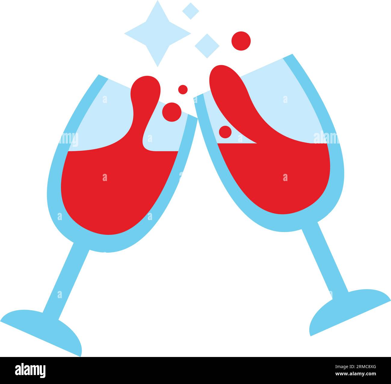 Glasses with wine making cheers icon Stock Vector Image & Art - Alamy