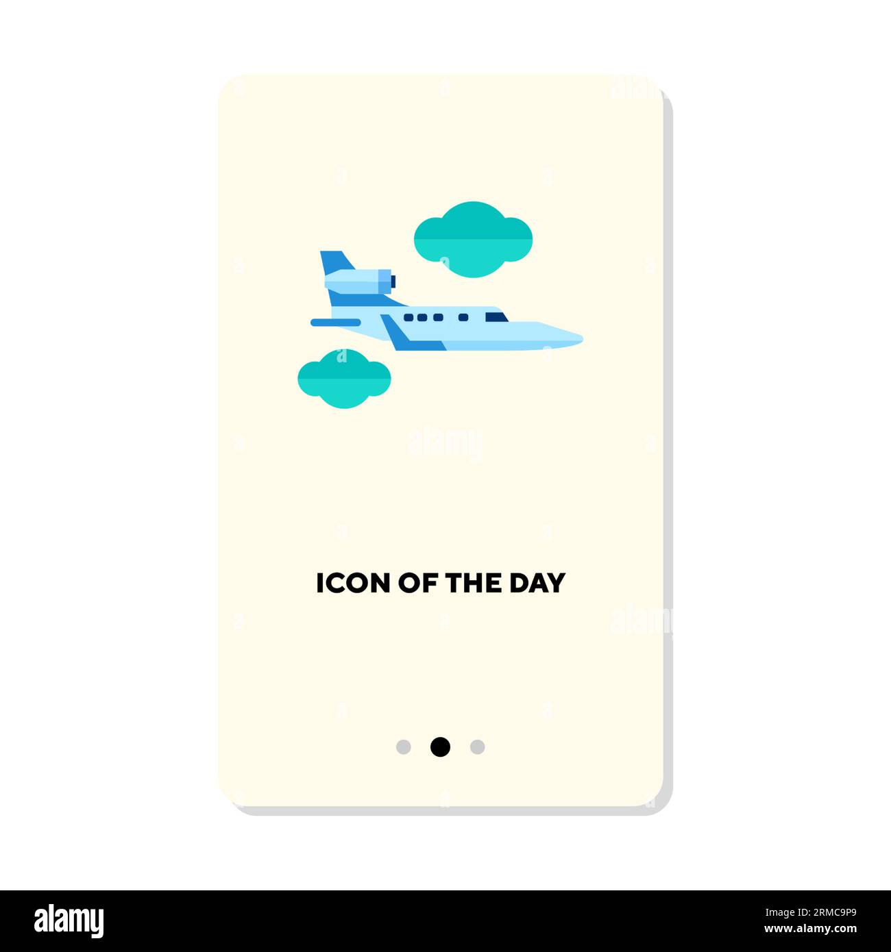 Jet airplane flying in clouds flat vector icon Stock Vector Image & Art ...