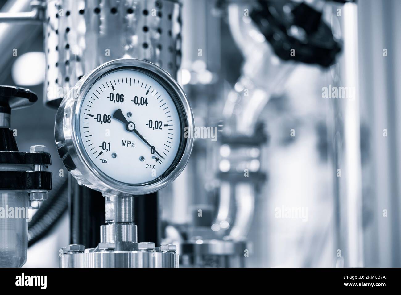 Industrial concept. equipment of the boiler-house, - valves, tubes ...