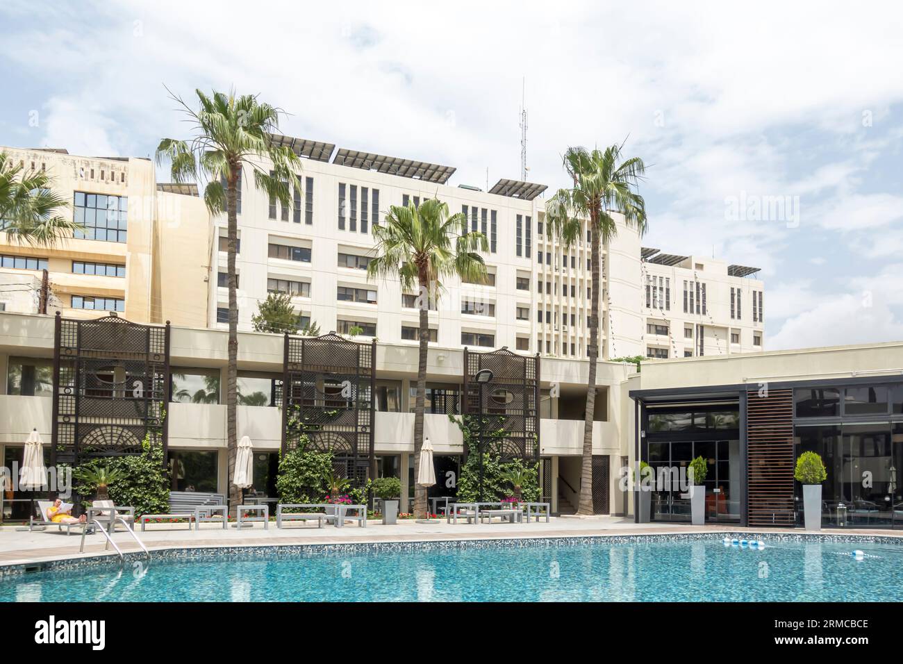 Amman Marriott Hotel pool, interior Stock Photo - Alamy