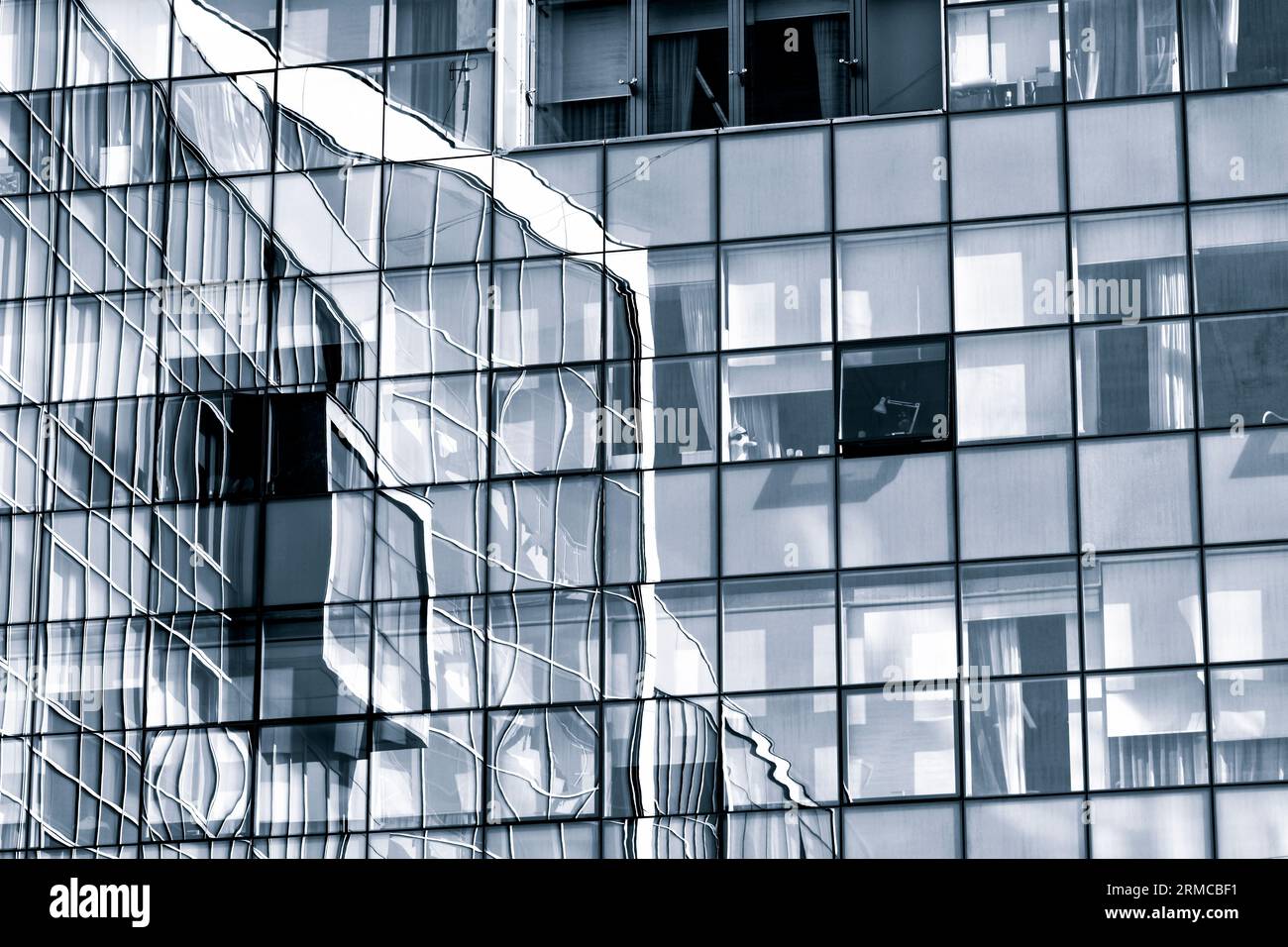 office windows reflection, glass business office Stock Photo - Alamy