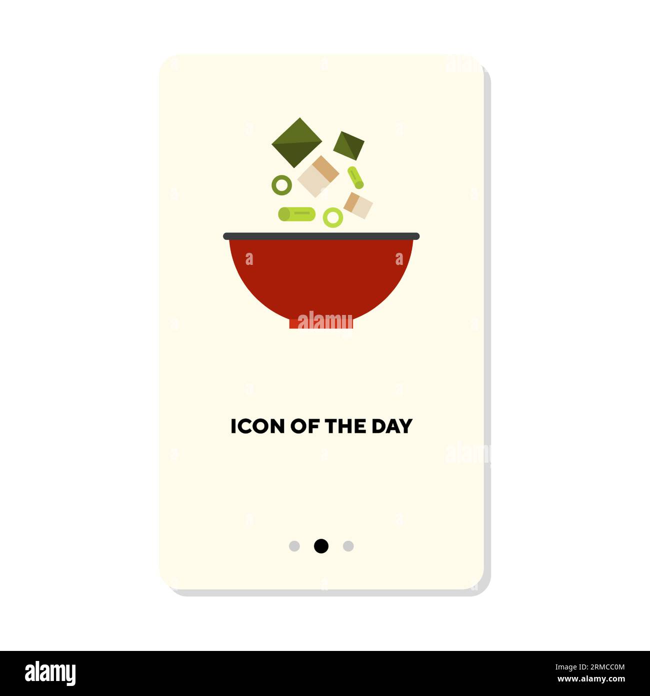 Cut vegetables falling into bowl flat vector icon Stock Vector Image ...