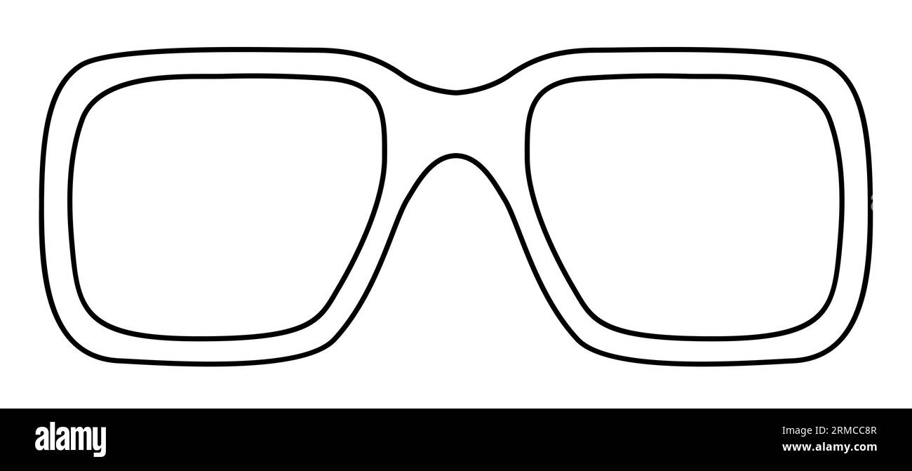 Angular frame glasses fashion accessory illustration. Sunglass front ...