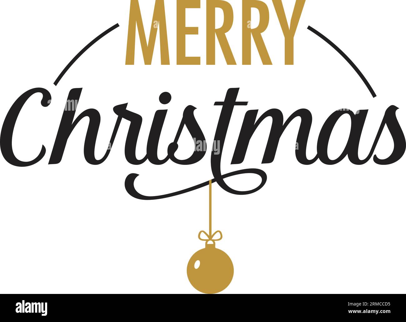 Merry Christmas lettering with bauble Stock Vector Image & Art - Alamy