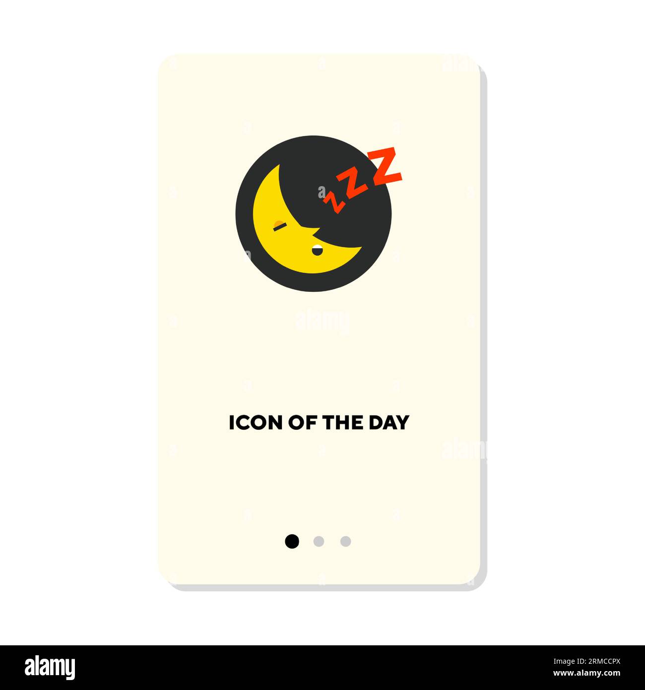 Crescent moon character sleeping in sky flat icon Stock Vector Image ...