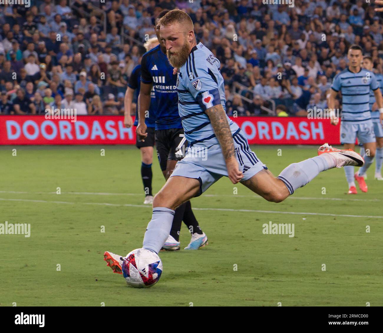 August 27, 2023: The lead up to the goal scored by Sporting KC forward ...