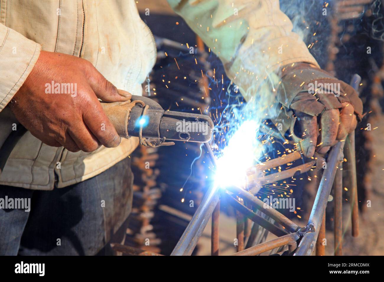 professional worker welding operation in construction industry, china ...