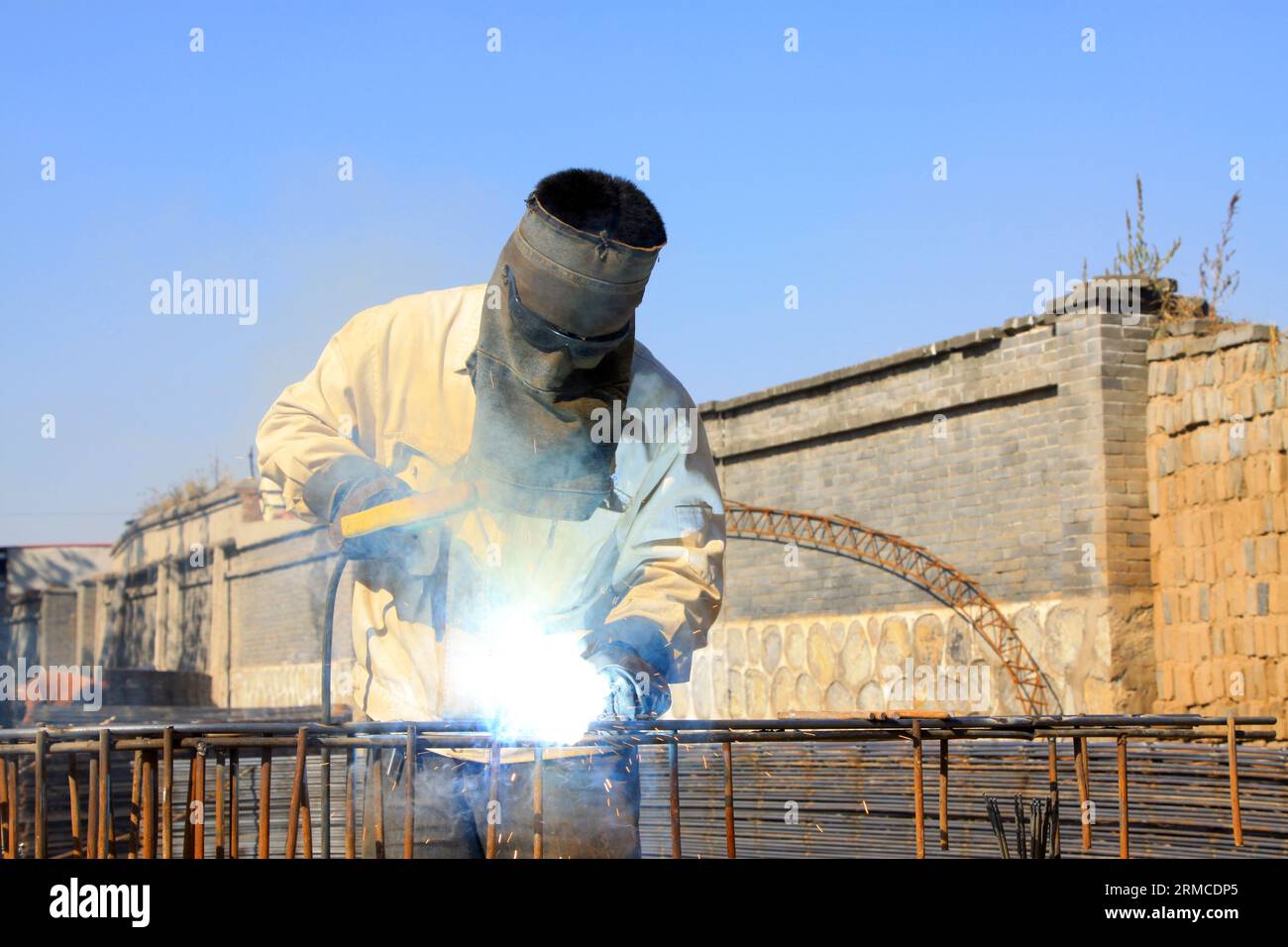 professional worker welding operation in construction industry, china ...